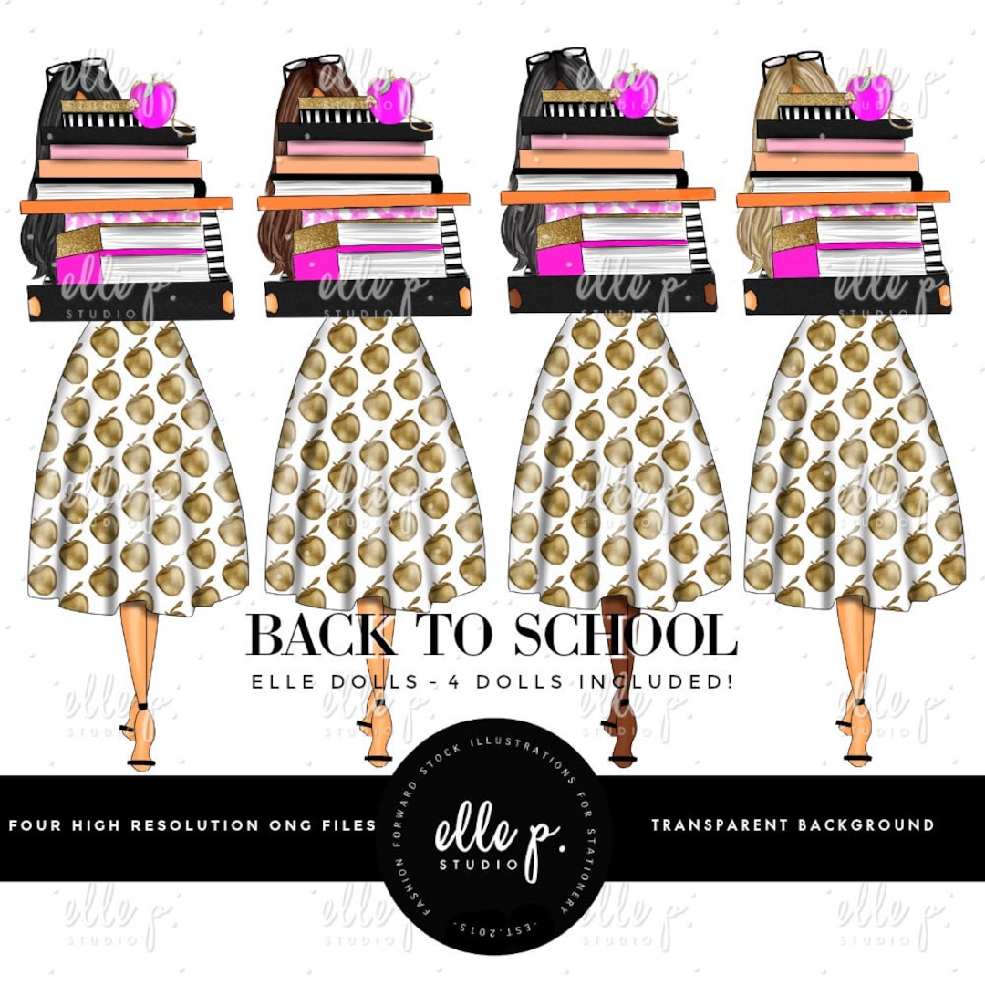 Back to School Elle Dolls - Elle P. Dolls - Student Clipart / Teacher ...