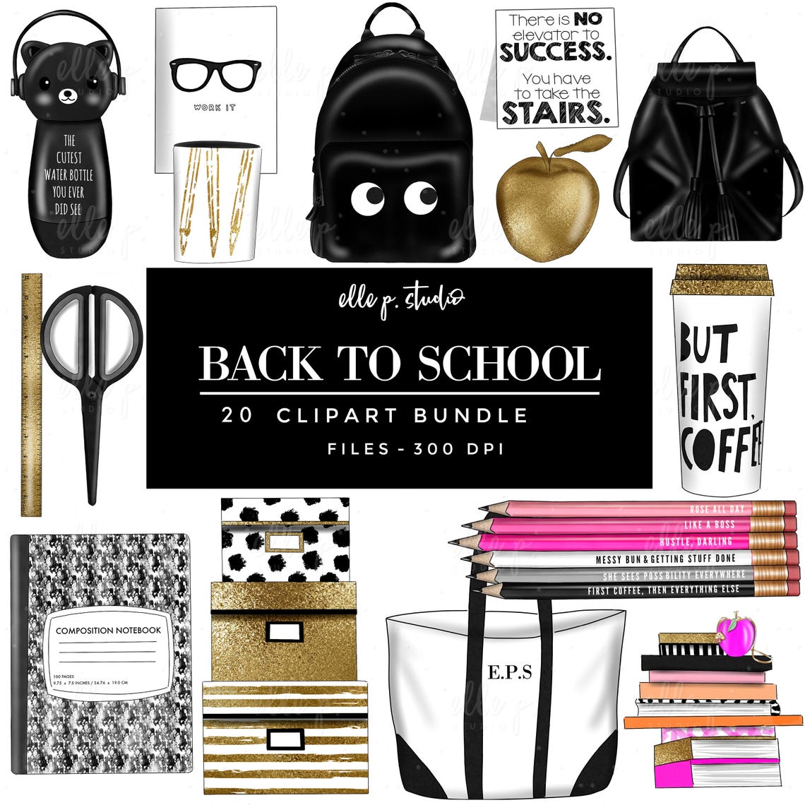 Back to School Clipart Bundle /planner Clipart Bundle 20 - Etsy