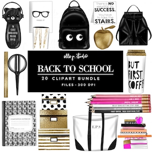 Back to School Clipart Bundle /planner Clipart Bundle -20 Files Total ...