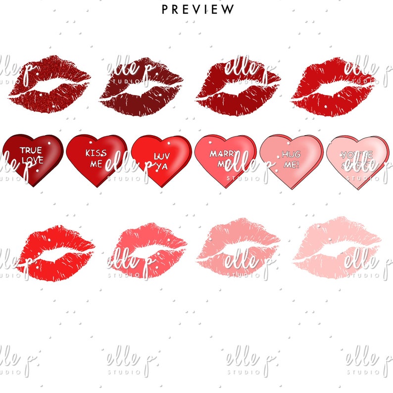 HUGE Valentine's Day Clipart Bundle by Elle P. Studio - Etsy