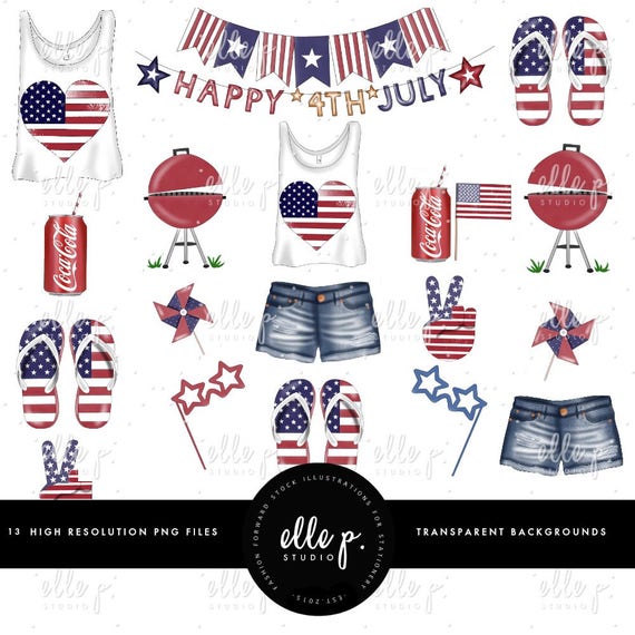 July Summer Clipart