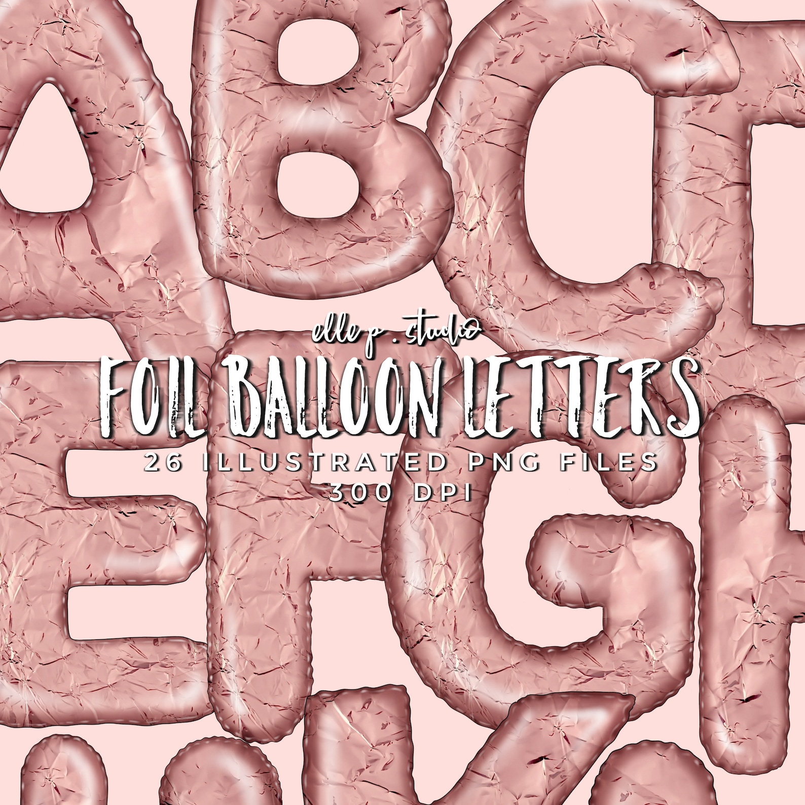 Illustrated Foil Balloon Letters/clipart Bundle / NOT A - Etsy