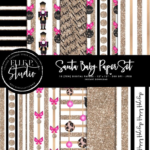 Blush and Silver Glitter Digital Paper Seamless Blush Pink | Etsy