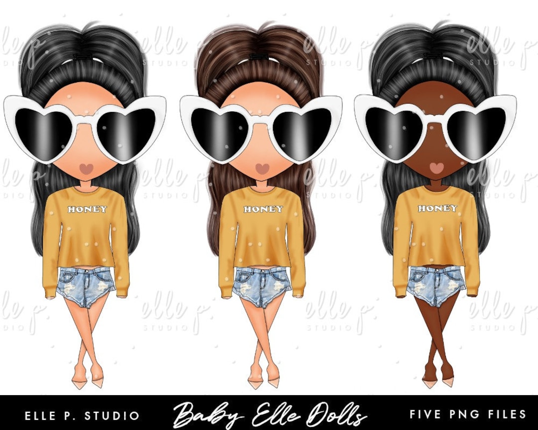 Honey Baby Elle Dolls / Girl Clipart/ Girl Illustration/planner Icon ...