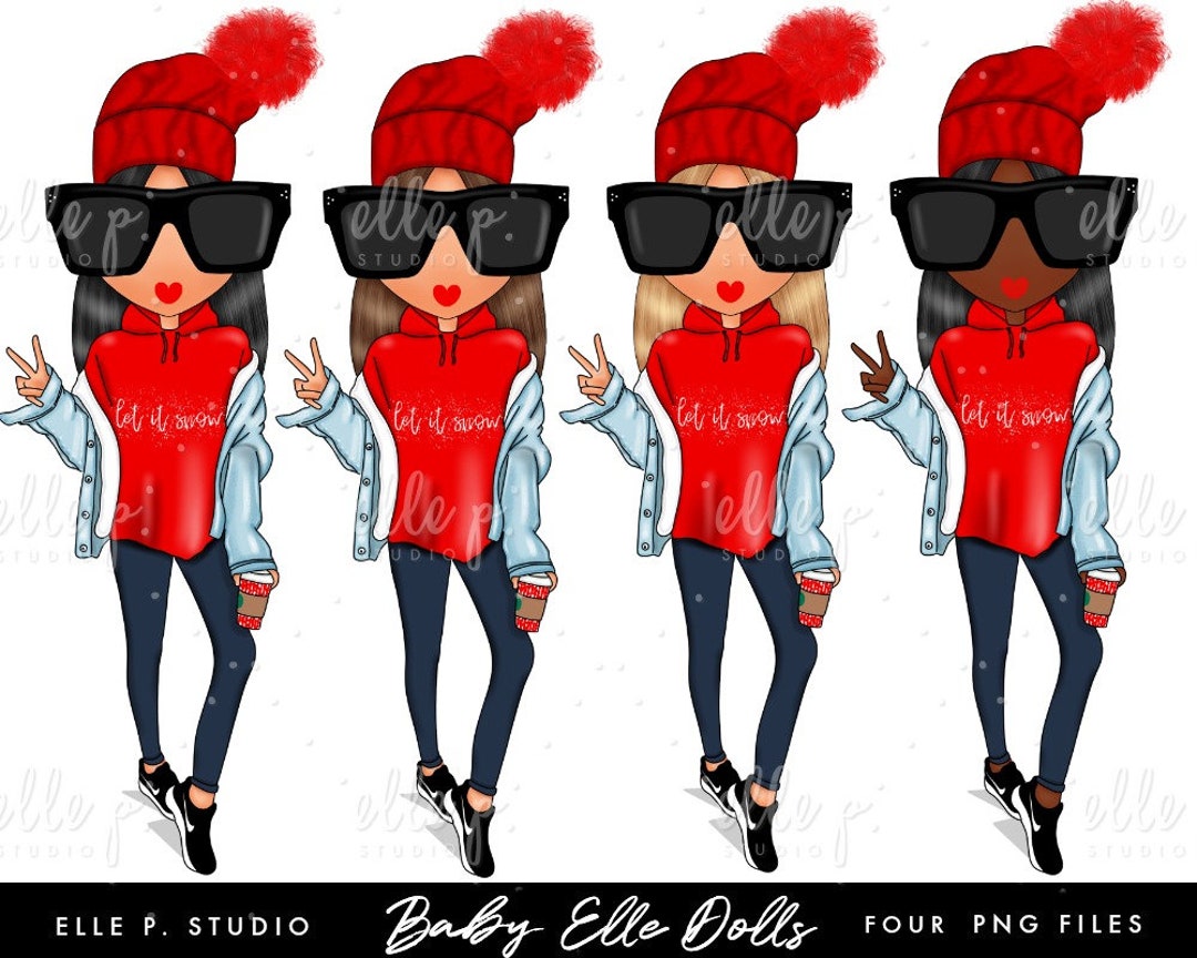 2018 Holiday Fashion Baby Elle Dolls / Girl Clipart/ Girl Illustration ...