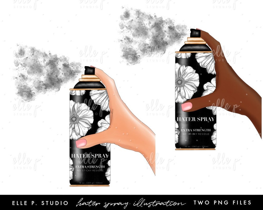 Hater Spray Illustration (does Not Say HAIRSPRAY) /witty Clipart/ Fun ...
