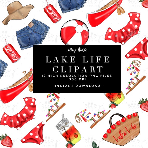 Lake Life Clipart Theme / Summer Clipart Bundle /12 High | Etsy