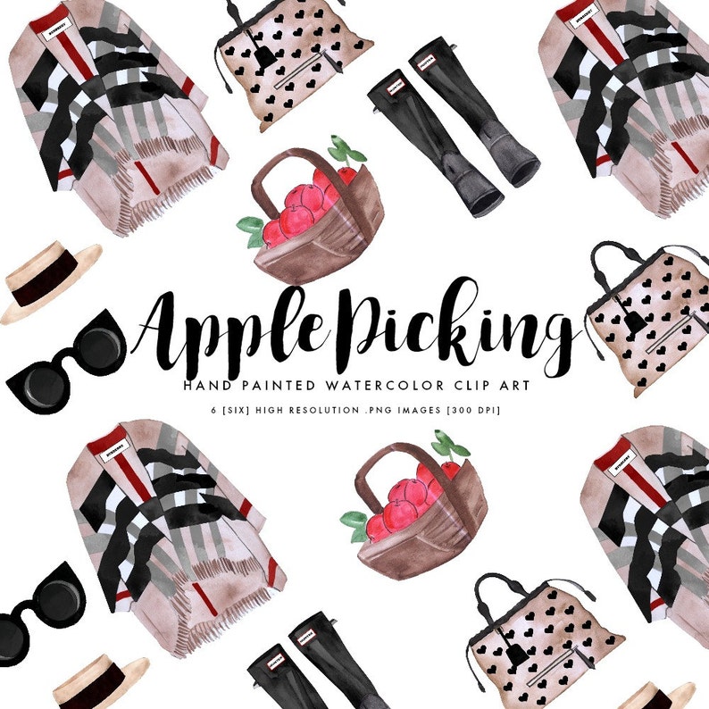 FALL ESSENTIALS Clipart Bundle / Apple Picking Clipart / - Etsy