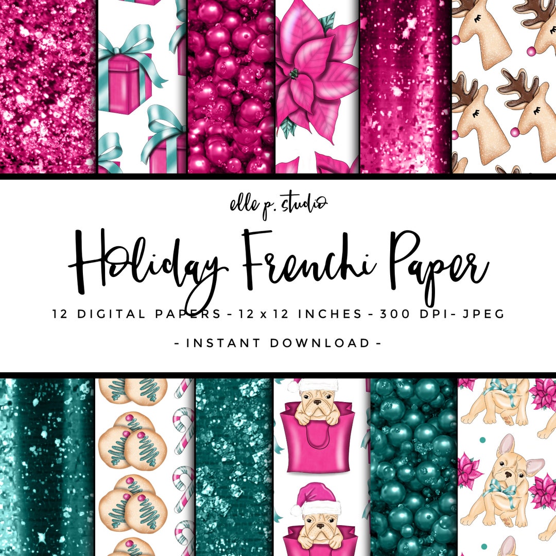 Holiday Frenchi EDICIÓN LIMITADA Juego de papel digital / Papel de ...