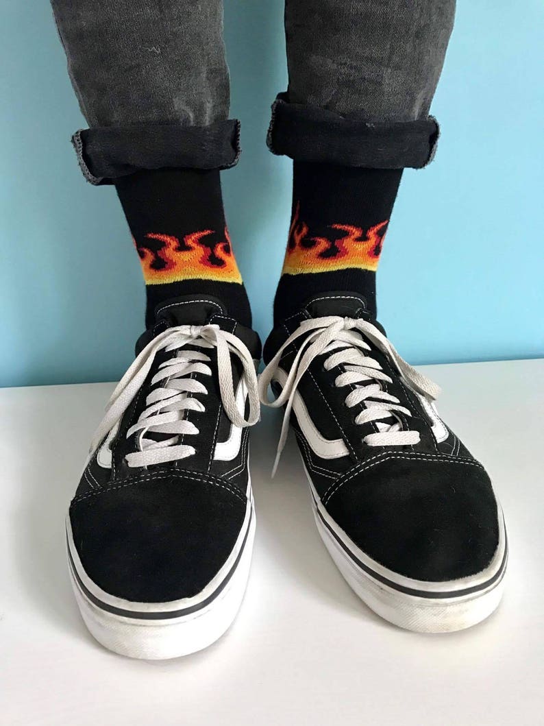 Fire Socks with hot flames | Etsy