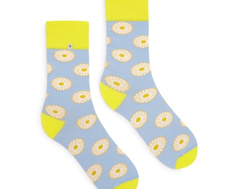 Floral Socks Daisy Socks Leaf Socks Cute Socks Flower - Etsy