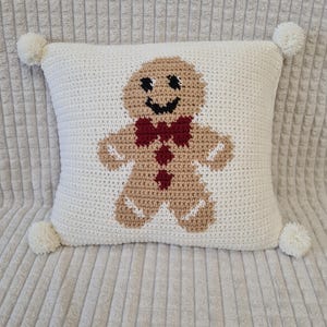 Mr. Gingerbread Man Christmas Pillow Crochet Pattern - Etsy