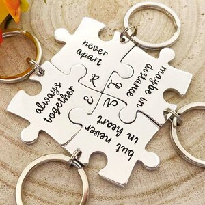 Best Friends Interlocking Puzzle Keyring Set 4 Best - Etsy