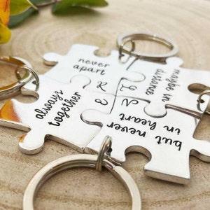 Best Friends Interlocking Puzzle Keyring Set, 4 Best Friend's Keychains ...