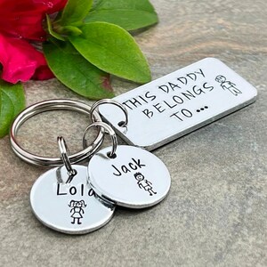 This Daddy Belongs to Keyring, Personalised Daddy Grandad Gift, Father ...