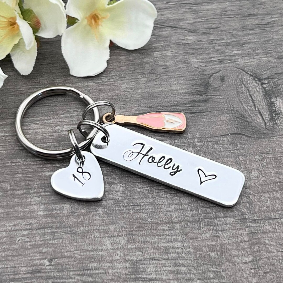 Girls 18th Birthday Gift, 18th Birthday Keyring, Personalised ...