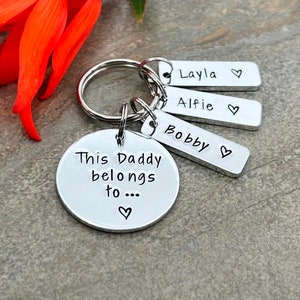This Daddy Belongs to Keyring, Daddy Dad Personalised Keyring, Father's ...
