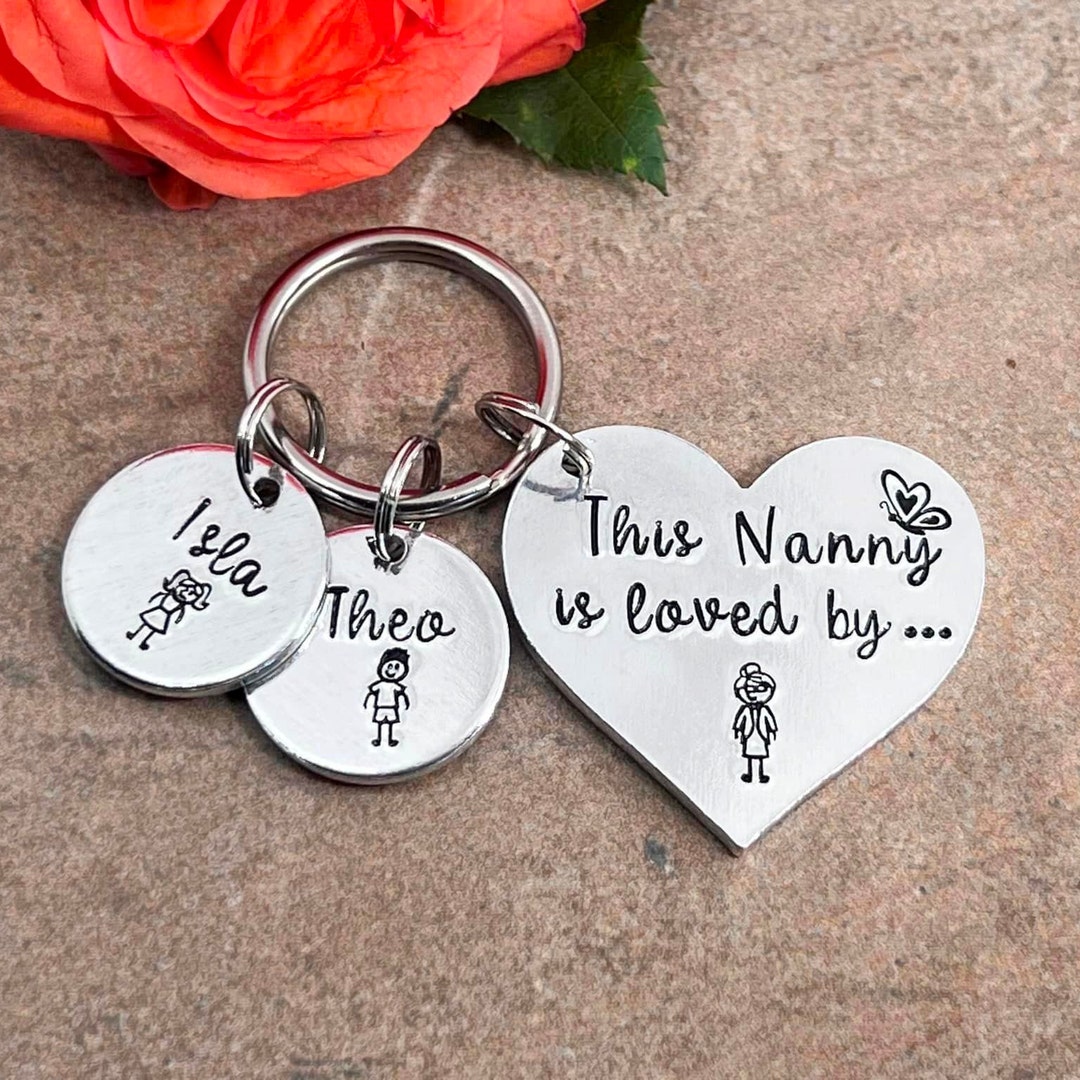 Nanny Gift, This Nanny is Loved by Keyring, Nanny Grandma Personalised ...