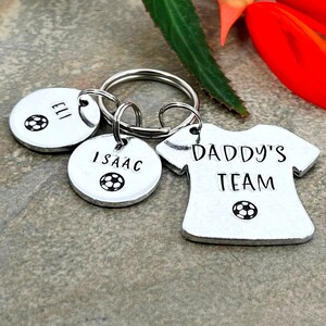 Daddy Gift, Daddy's Team, Football Player Lover Keyring, Grandad ...