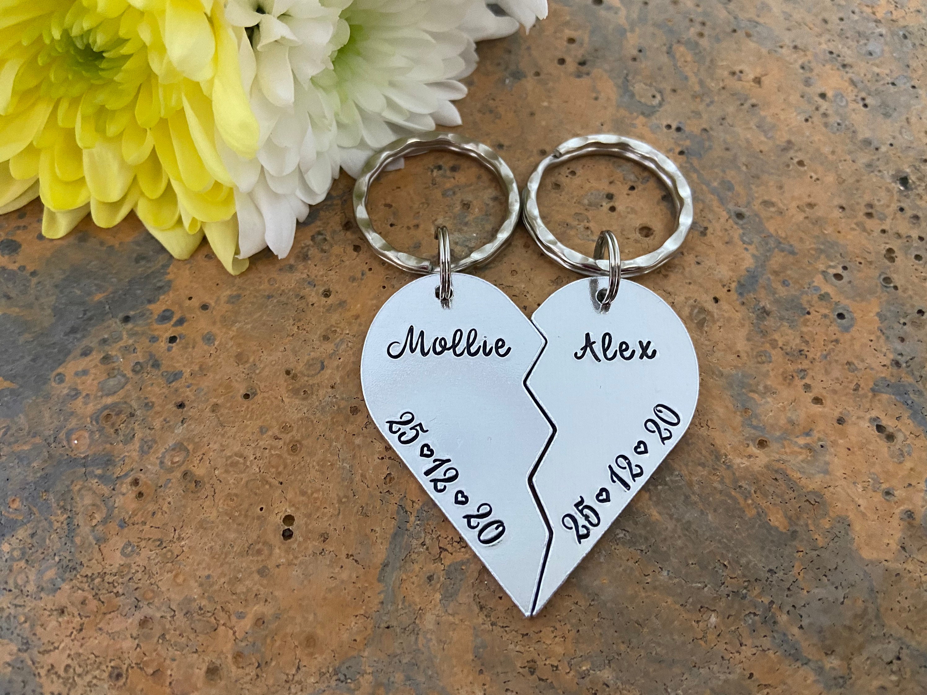 Couples Keyring Personalised Special Date Gift Relationship - Etsy UK