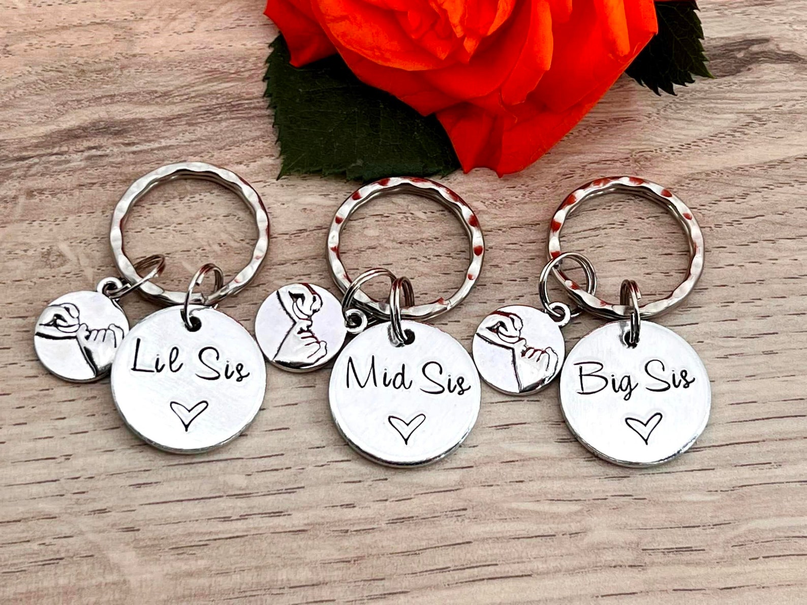 Sisters Keyring Pinky Promise Gift Big Mid Lil Sis Keyring - Etsy UK