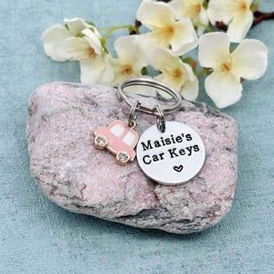 New Driver Keyring, First Car Gift, New Car Personalised Name Keyring ...