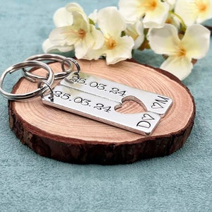 Couples Keyring, Personalised Special Date Gift, Relationship, Wedding ...