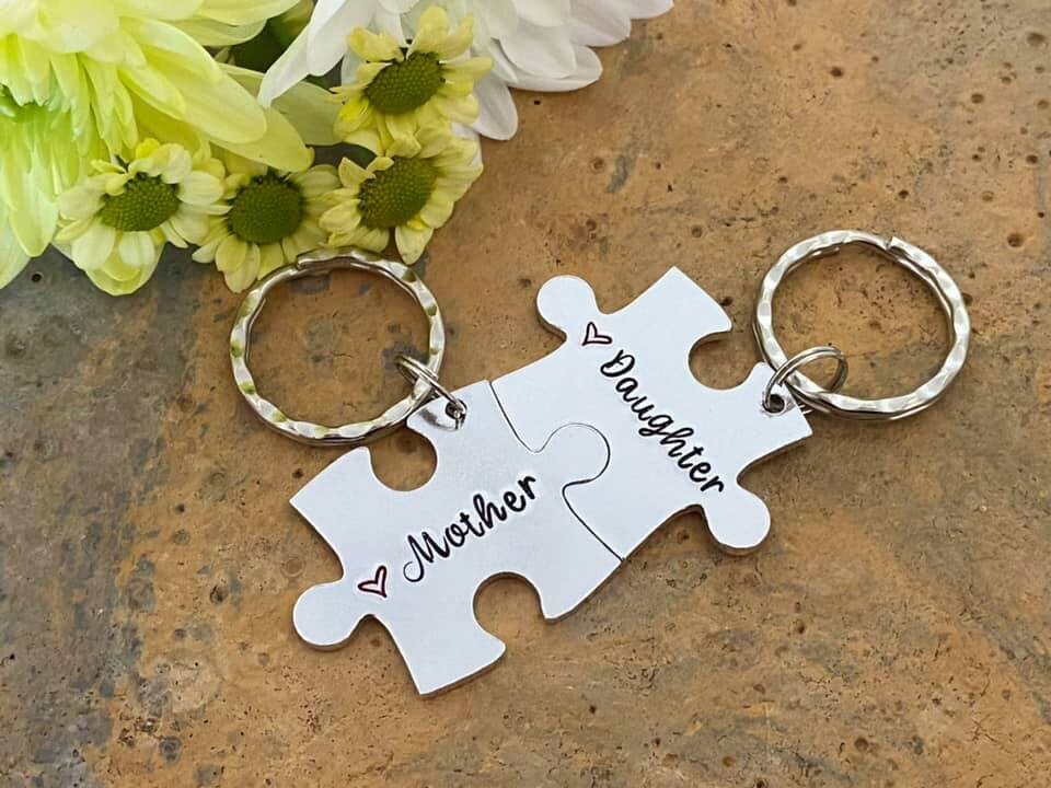 Mother Daughter Puzzle Keyrings Set Mother's Day Gift - Etsy