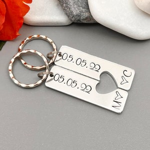 Couples Keyring Personalised Special Date Split Heart - Etsy UK