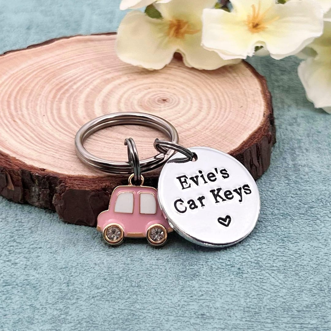 New Driver Keyring, First Car Gift, New Car Personalised Name Keyring ...