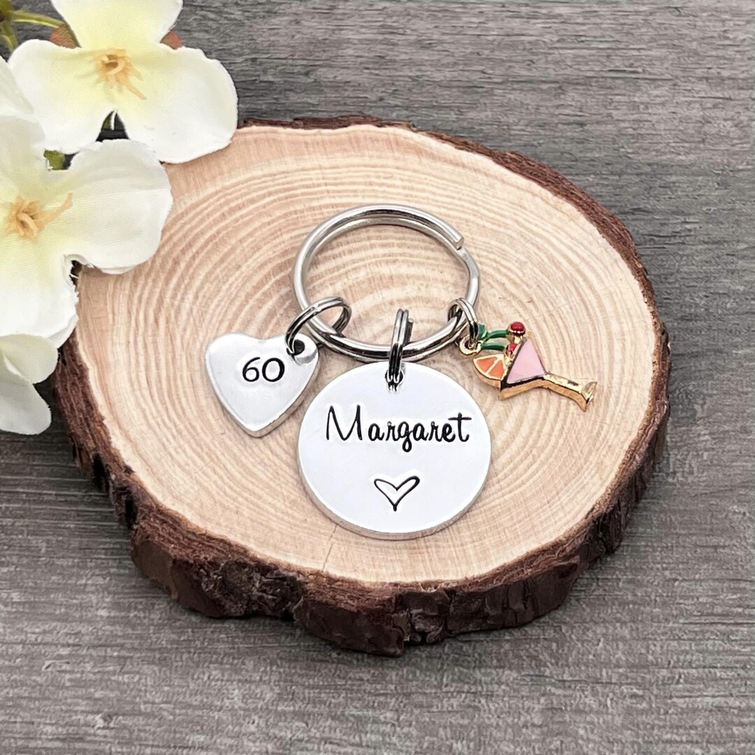 Womens 60th Birthday Gift, 60th Personalised Birthday Keyring for Her ...