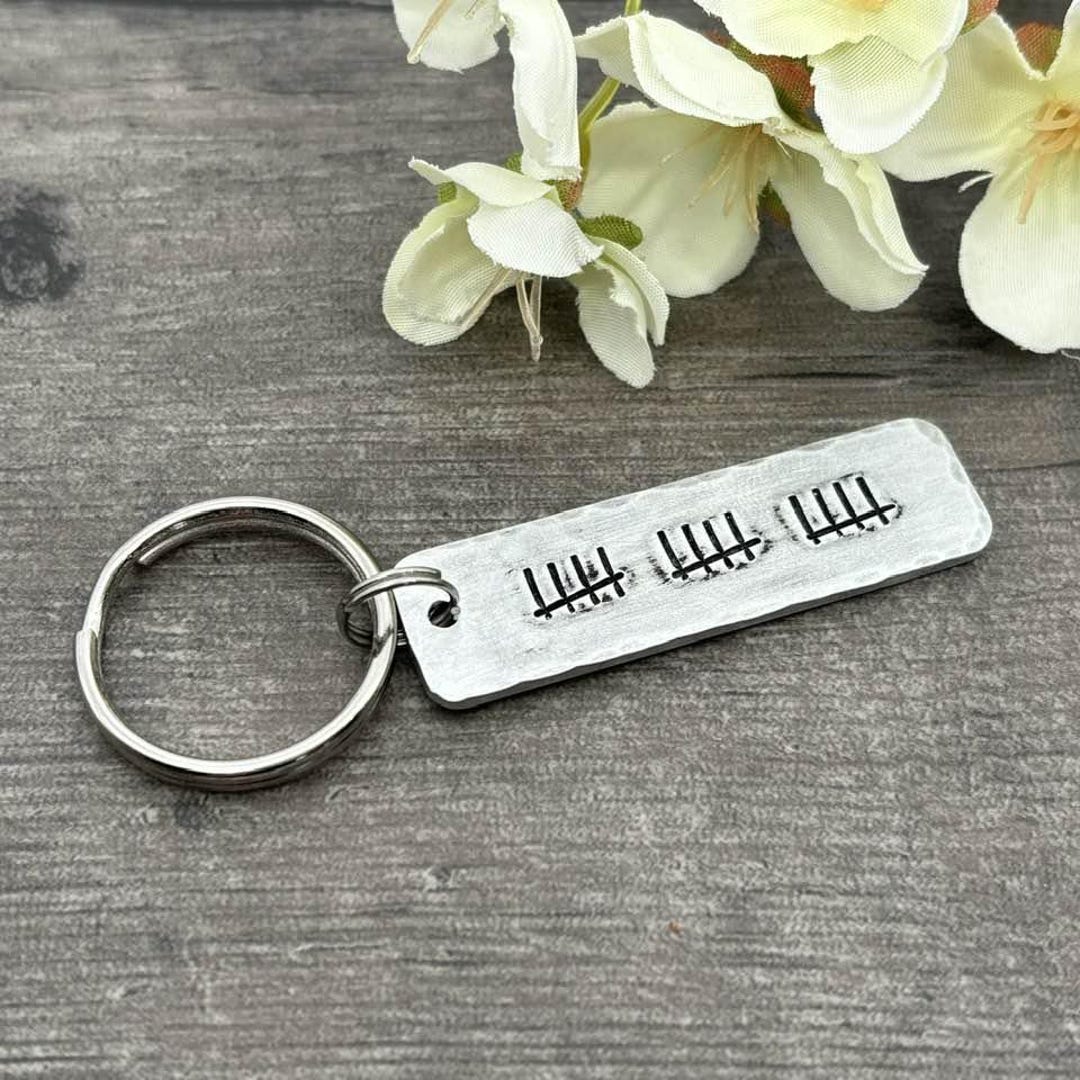 Personalised Tally Keyring, Couples Gift, Wedding, Anniversary ...