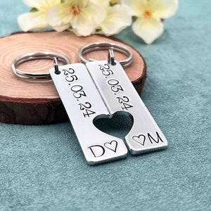 Couples Keyring, Personalised Special Date Gift, Relationship, Wedding ...
