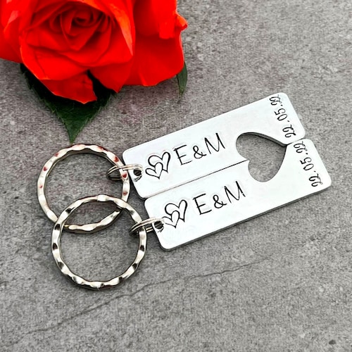 Couples Keyring Personalised Special Date Gift Relationship - Etsy UK