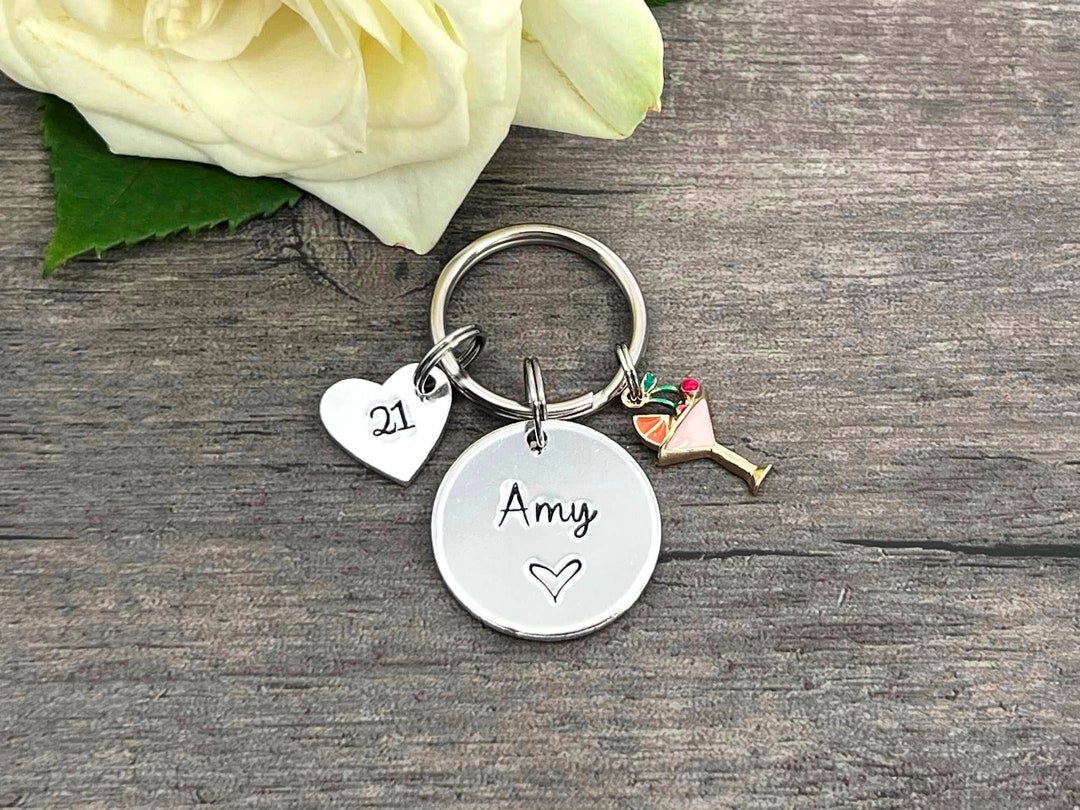 Girls 21st Birthday Gift, 21st Birthday Keyring, Personalised Birthday ...