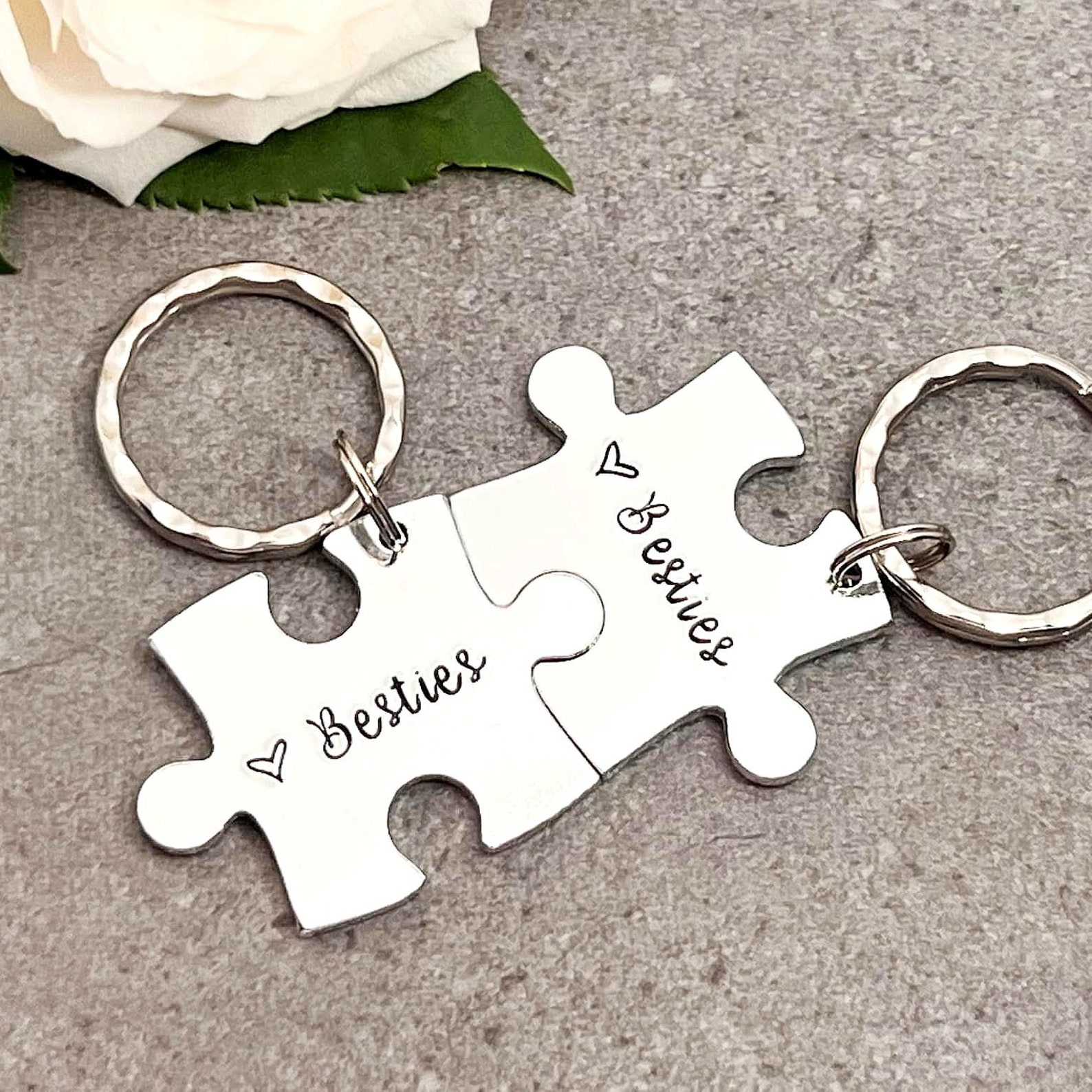 Besties Puzzle Keyrings, Best Friends Gift, Birthday Gift, Interlocking ...
