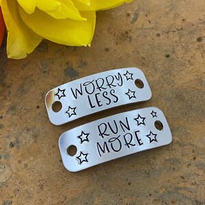 Personalised Trainer Tags, Worry Less Run More, Running Shoe Tag ...
