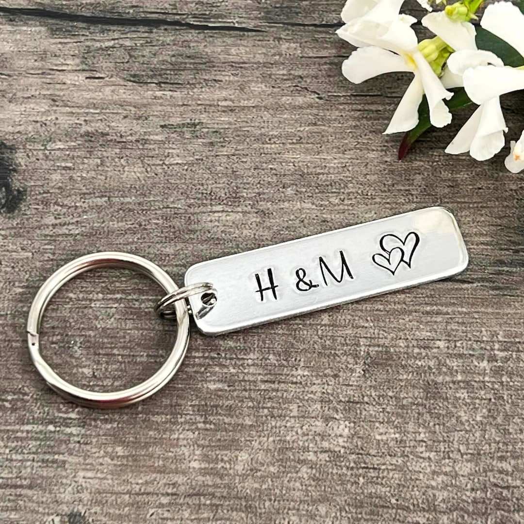 Couples Keyring, Initial Keyring, Boyfriend Girlfriend Gift, Valentine ...