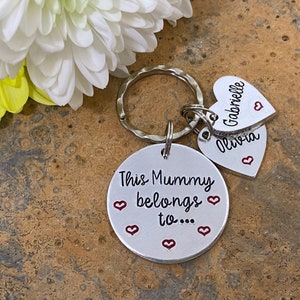 Gift for Mum, Mother's Day Gift, Hand Stamped Personalised Keyring ...