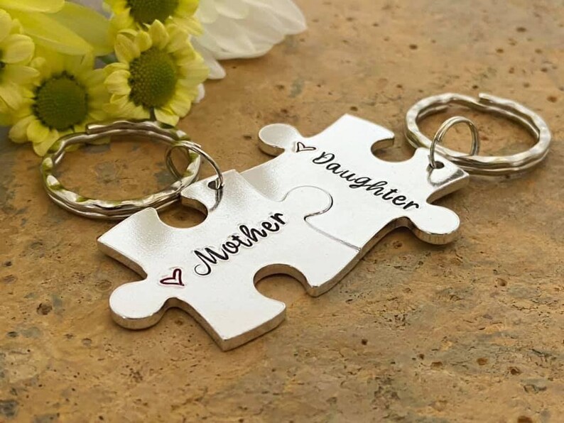 Mother Daughter Puzzle Keyrings Set Mother's Day Gift - Etsy