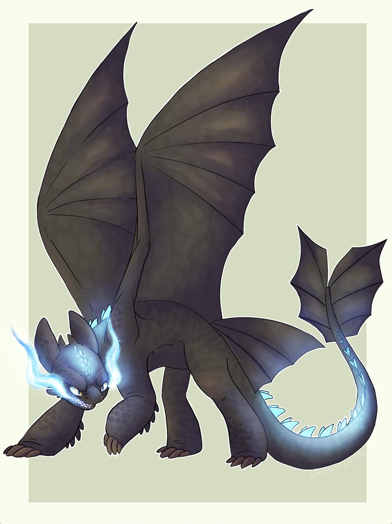 Alpha Toothless Wall Art Poster Print: Instant Download Kids | Etsy