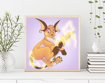 Raichu Wall Art | Etsy