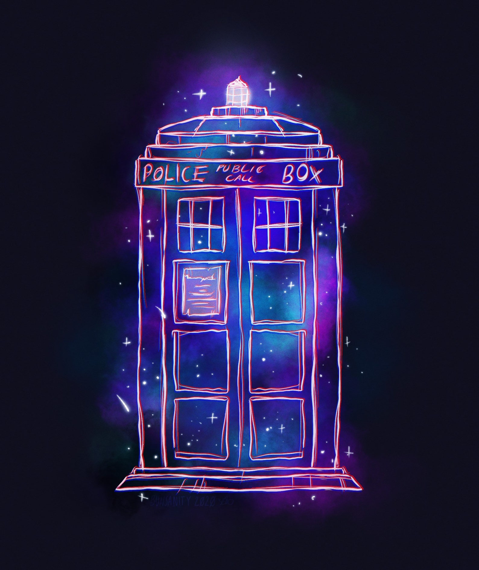 Tardis in Space: Doctor Who Aesthetic Tardis Poster Print - Etsy