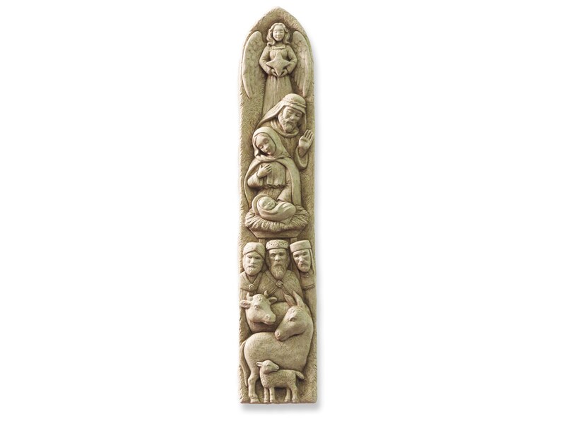 Christmas Nativity Plaque for Home & Garden, Stone Nativity Scene ...