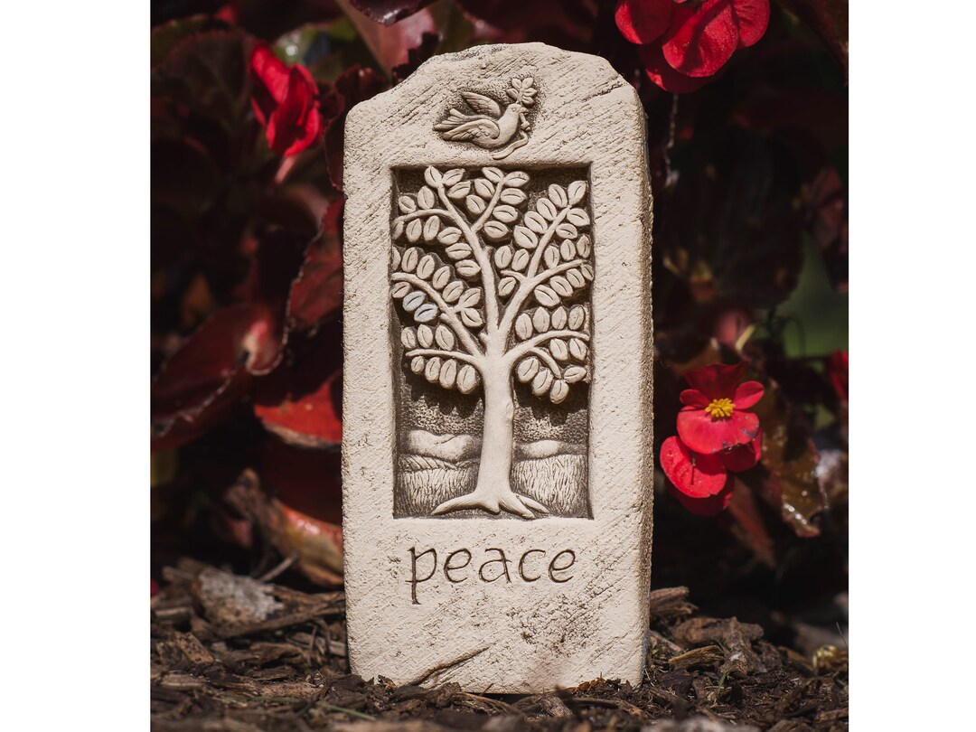 Peace Stone, Peace Statue With Dove, Peace Dove With Olive Branch ...