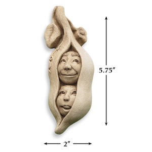 2 Peas in a Pod Art, Two Peas in a Pod Faces Sculpture, Peapod With ...