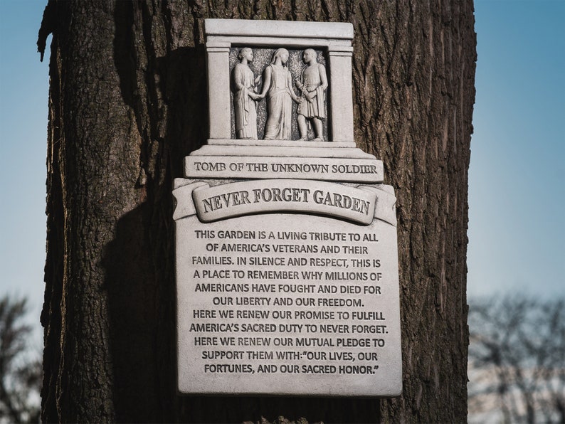 Stone Garden Marker, Never Forget Garden Sculpture, Tomb of Unknown ...