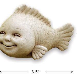 Cute Fish Sculpture Stone Figurine, Beach Home Decor, Baby Fish Art ...