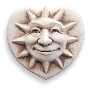Sun Face Wall Plaque for Home and Garden, Sun Face Wall Decor Stone ...