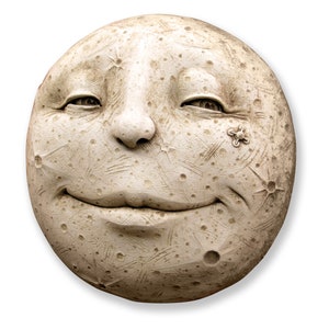 Moon Wall Art, Moon Decor, Moon Garden Plaque, Celestial Decor, Moon ...